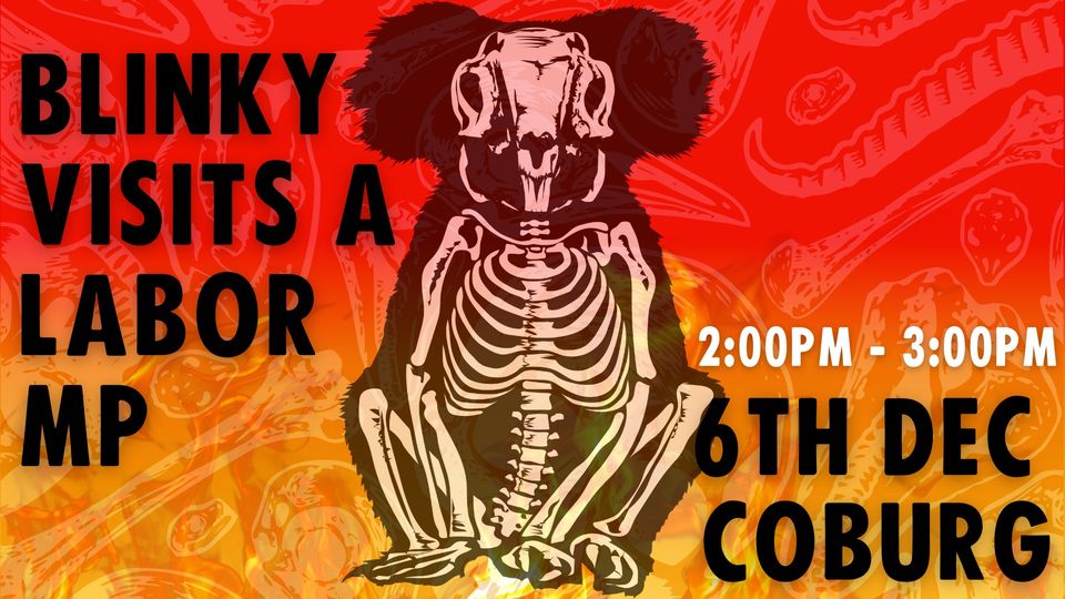 Blinky visits Coburg to remind Peter Khalil MP of the climate emergency ...